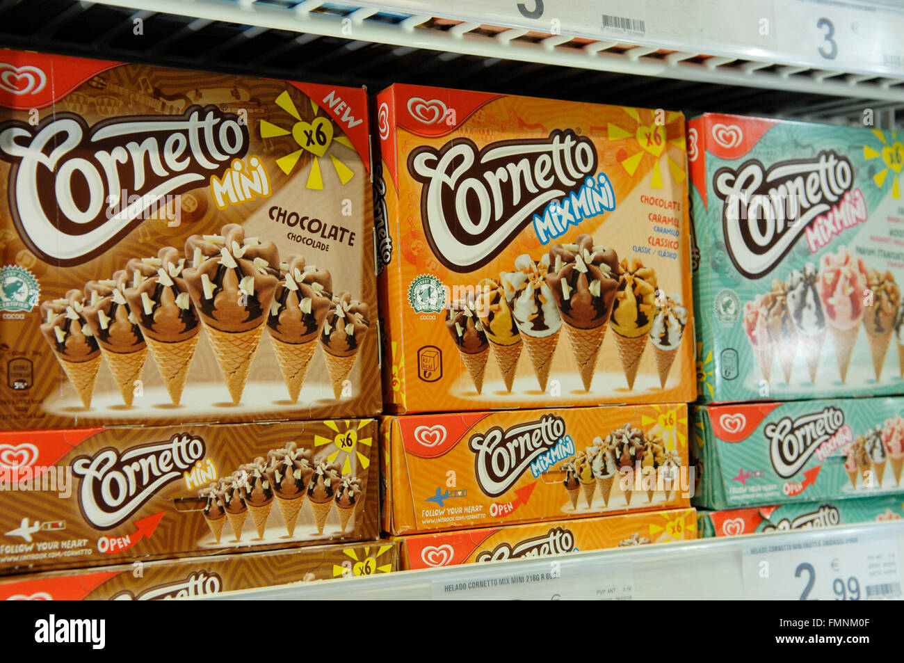An image of boxes of Cornetto mini's meaning little horn in Italian ...