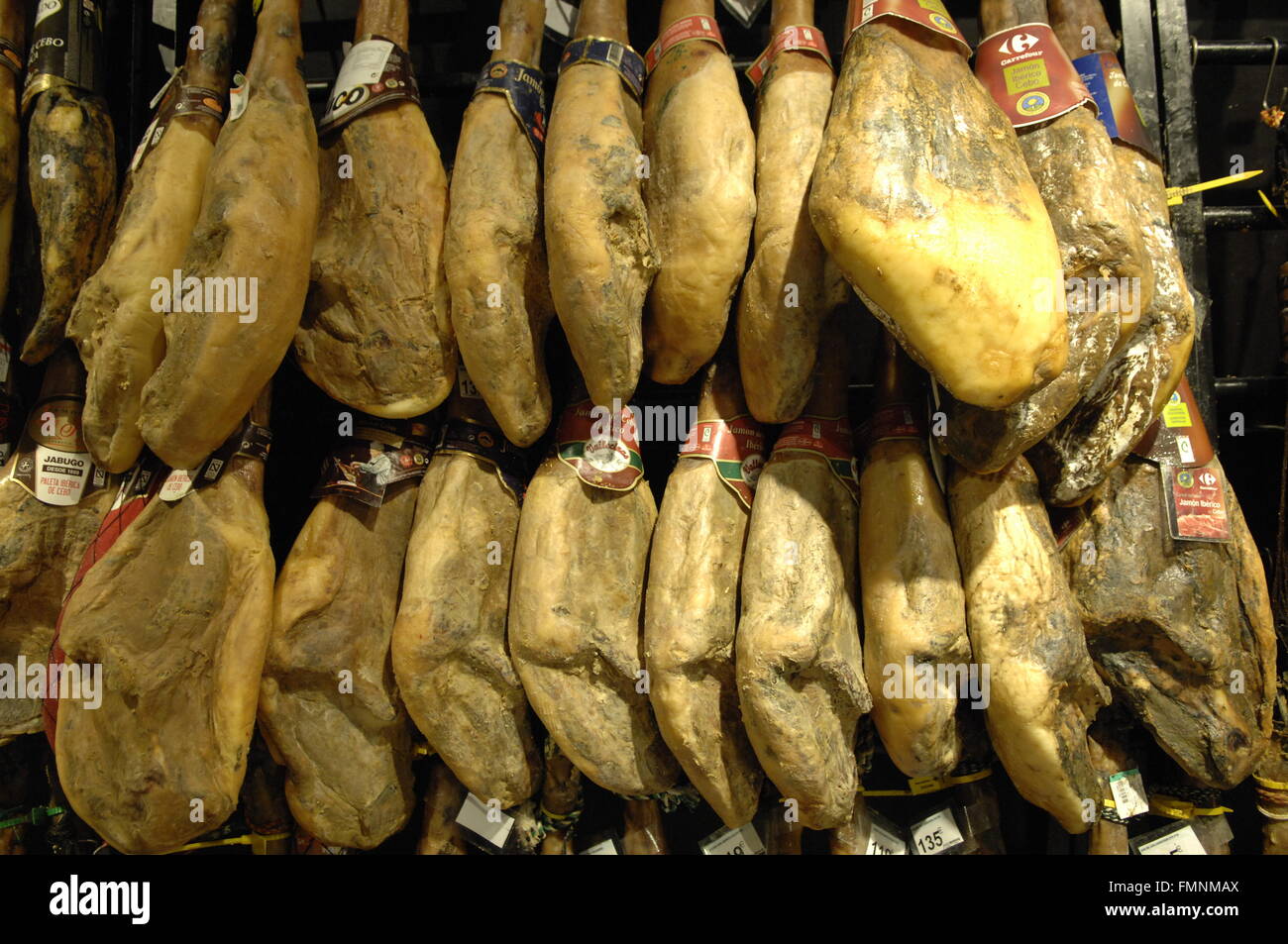 Leg of ham in Carrefour Malaga - Spain Stock Photo - Alamy