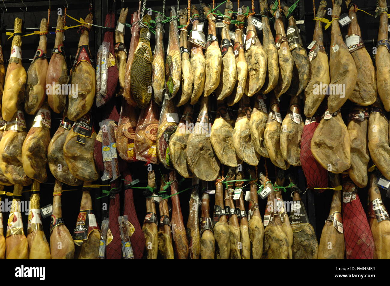 Leg of ham in Carrefour Malaga - Spain Stock Photo - Alamy