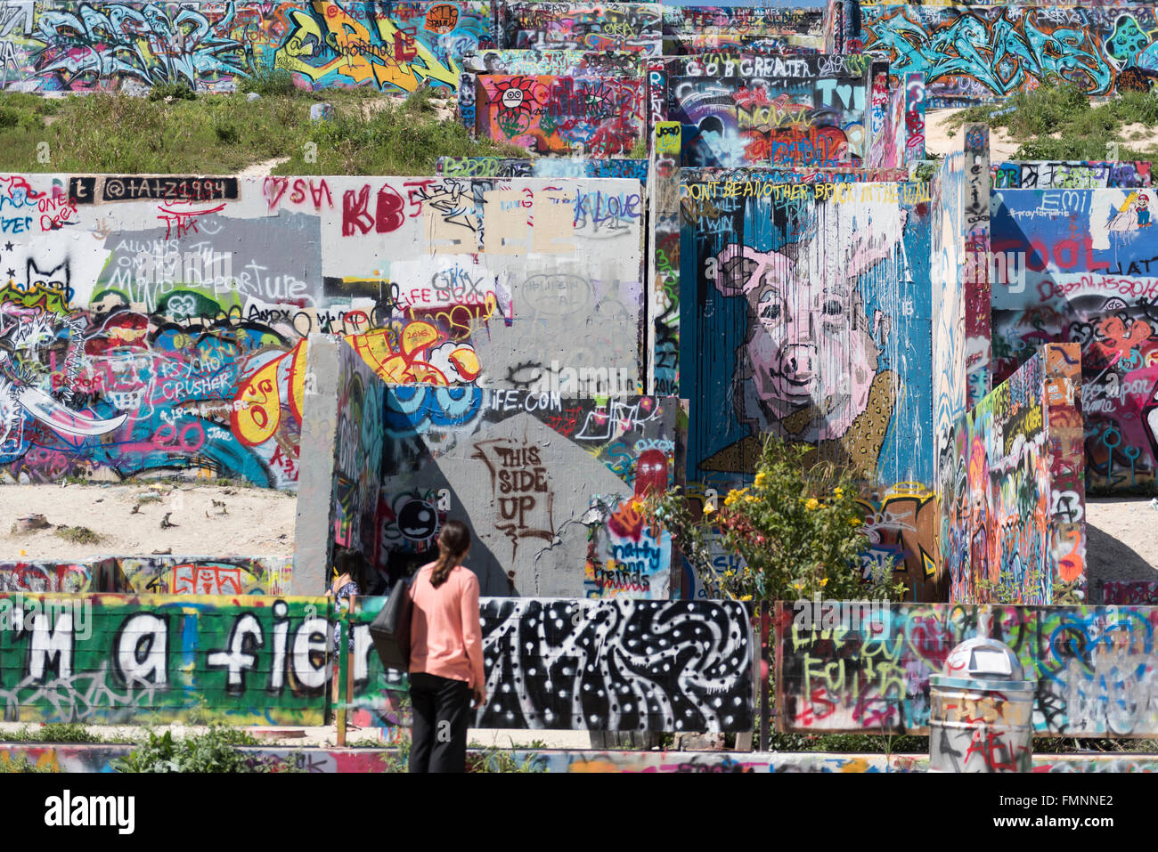 Austin Graffiti Park, Castle Hill, Austin, Texas, USA Stock Photo - Alamy