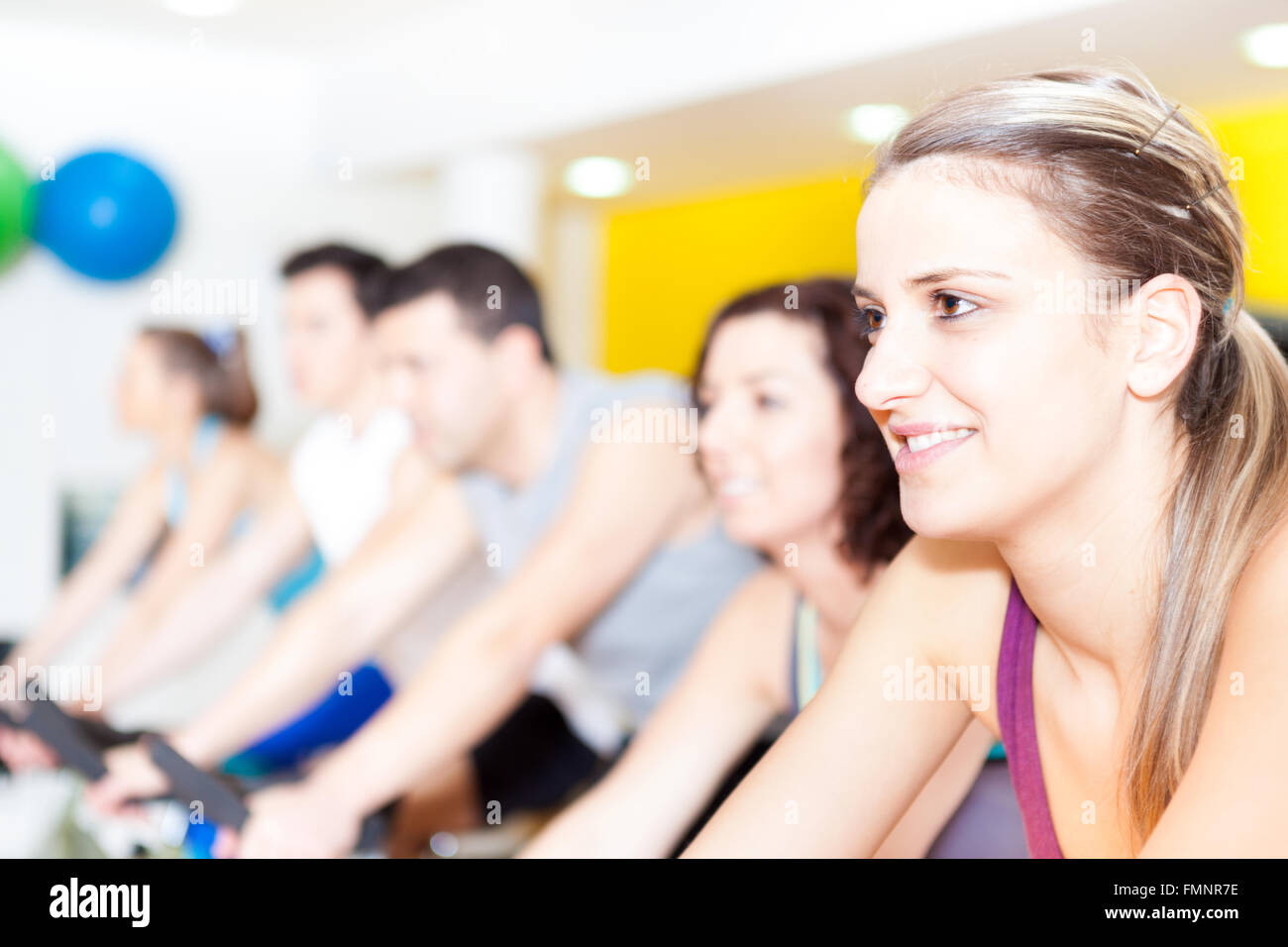 Group of people in the gym doing cardio training Stock Photo - Alamy