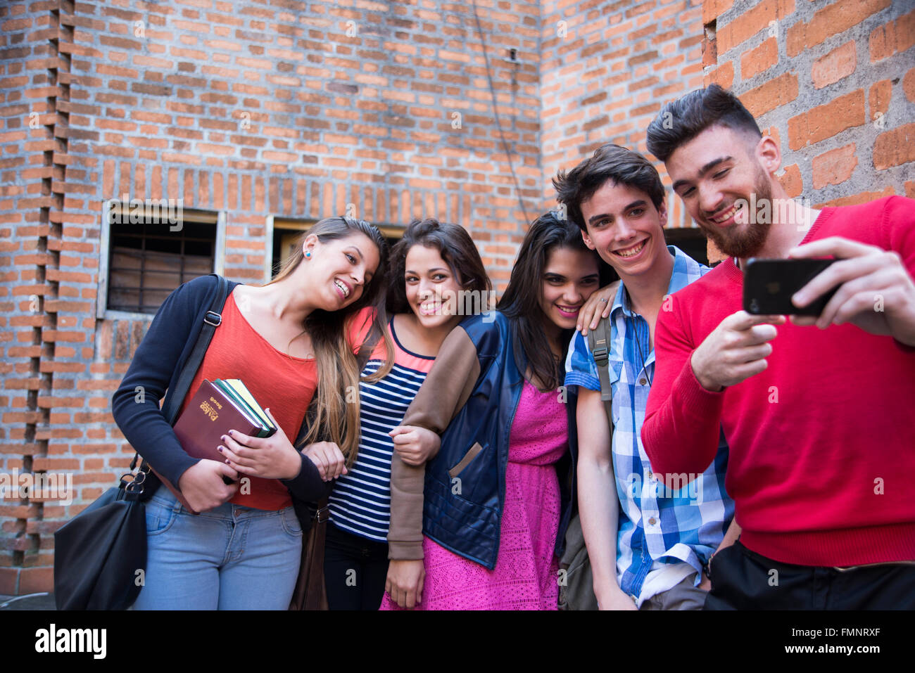 Five college students Stock Photo - Alamy