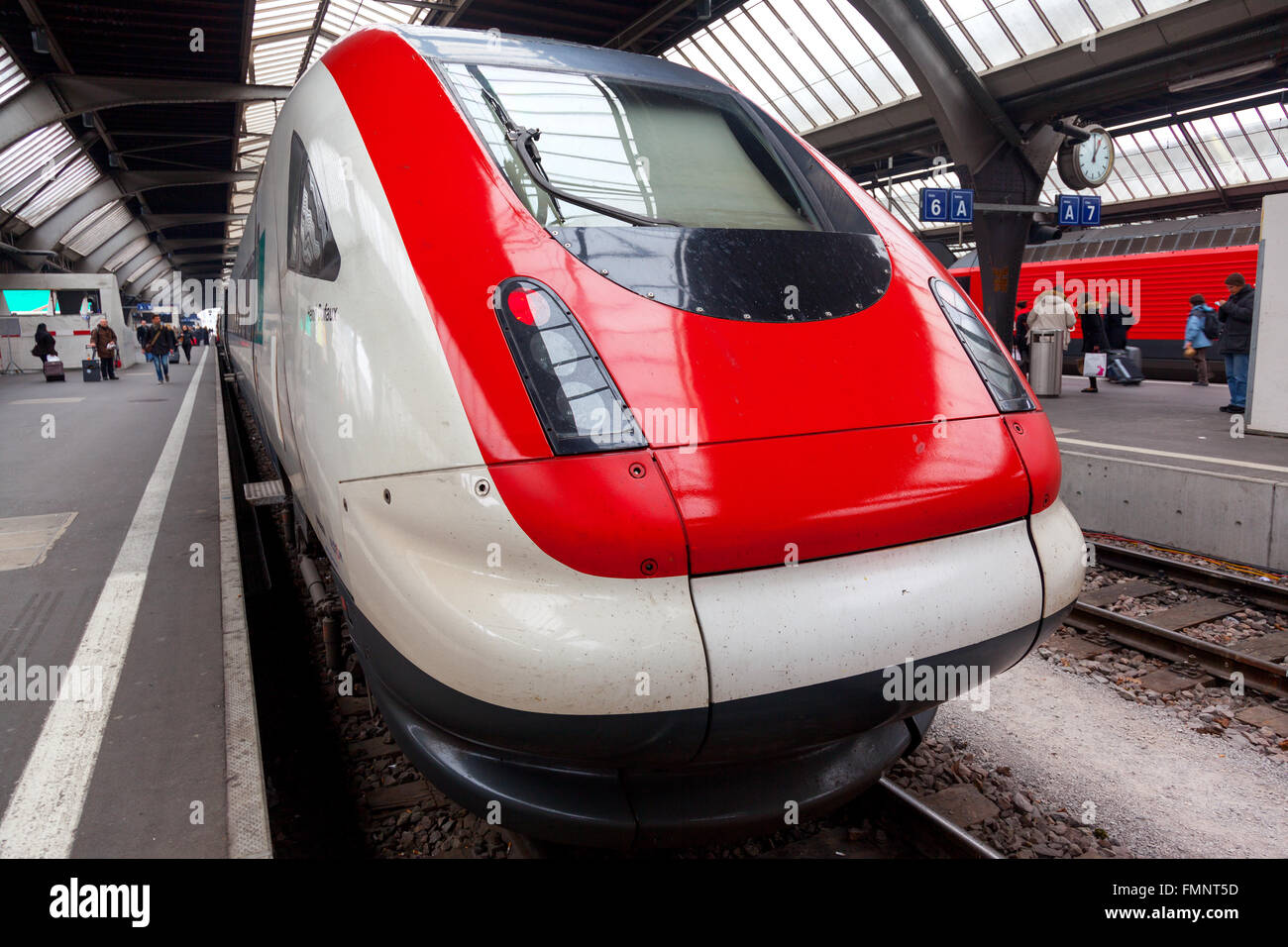 ZURICH-March 24: Zurich HB train station on March 24, 2013. The station ...