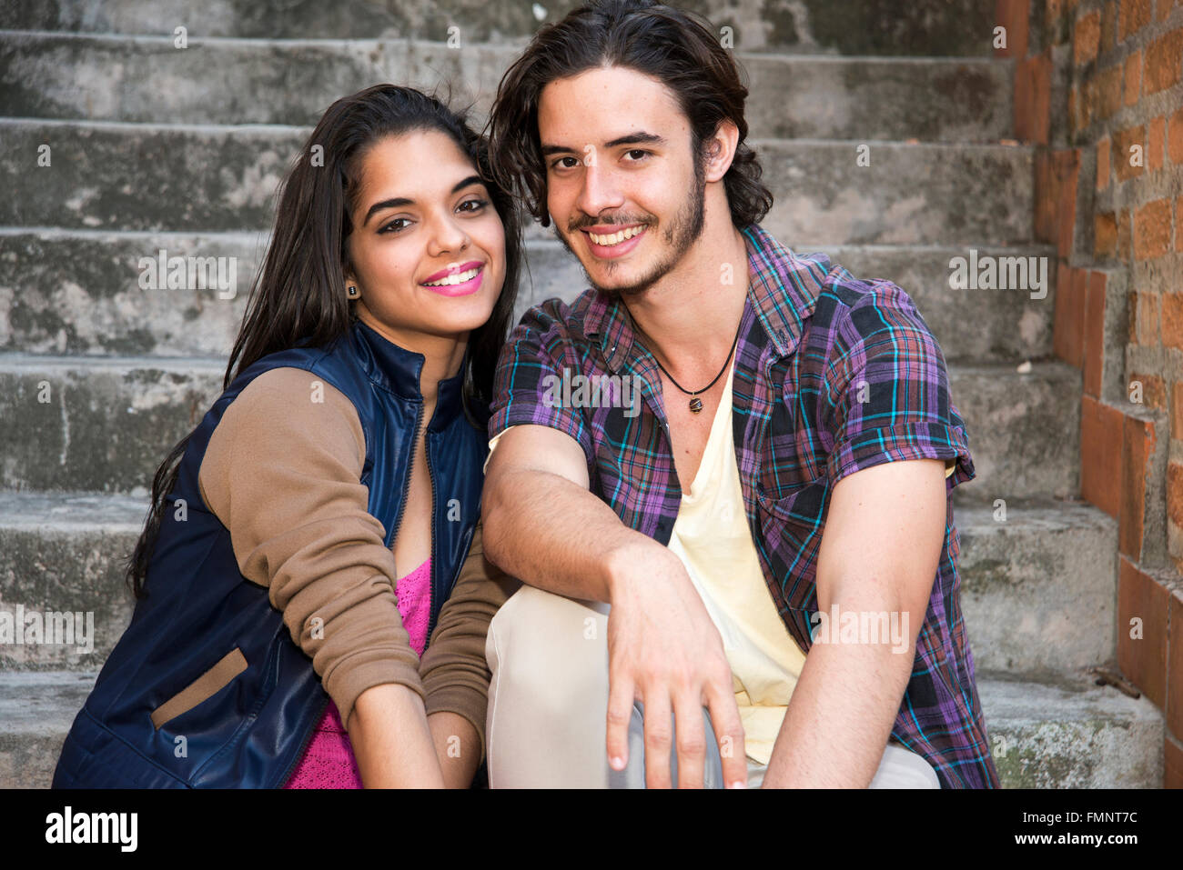 Two university students in love Stock Photo - Alamy