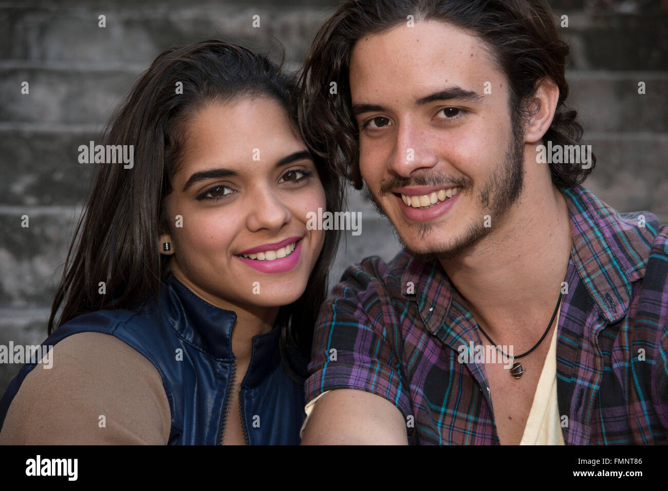 Two university students in love Stock Photo - Alamy