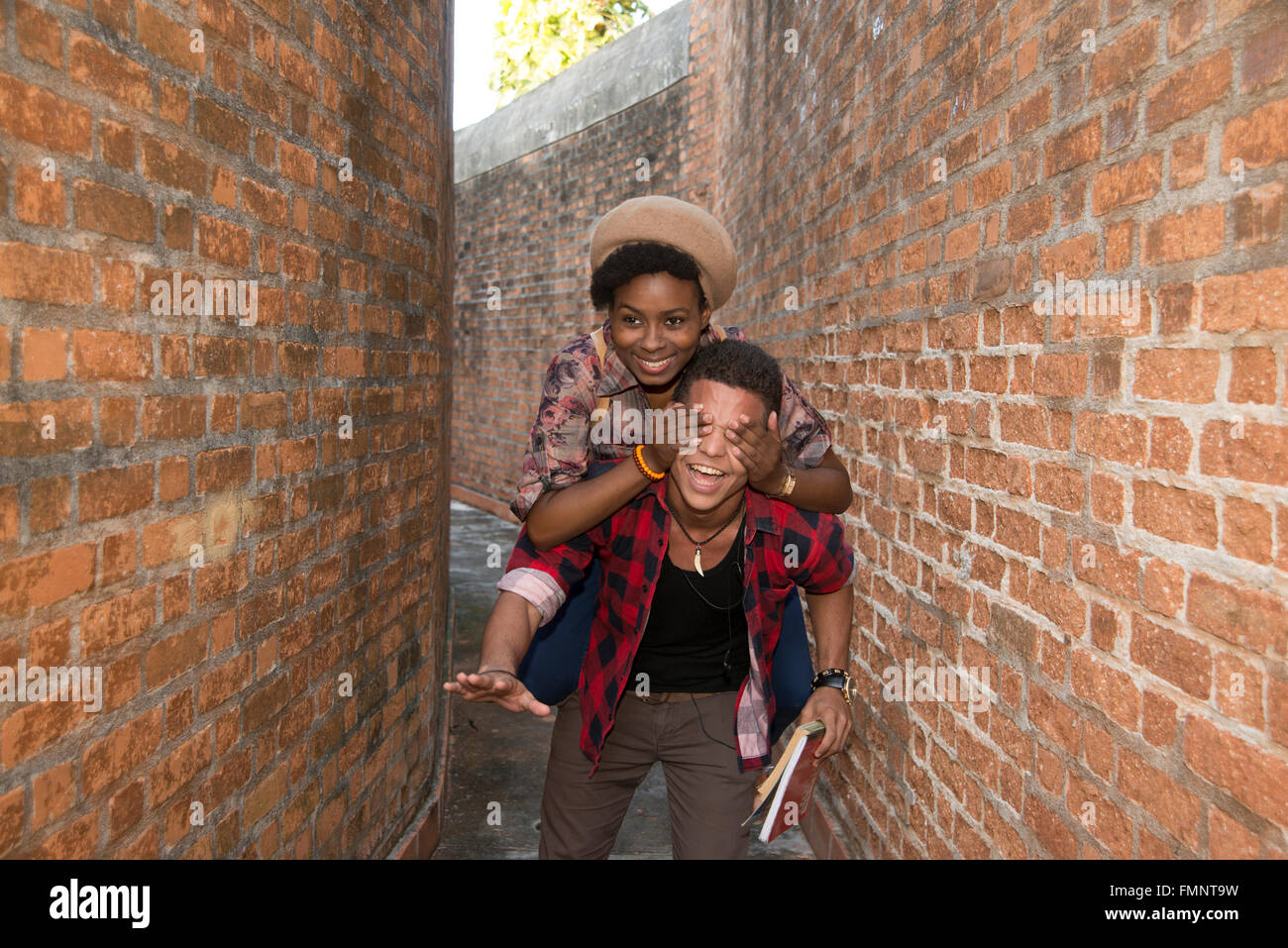 Two university students having fun Stock Photo - Alamy