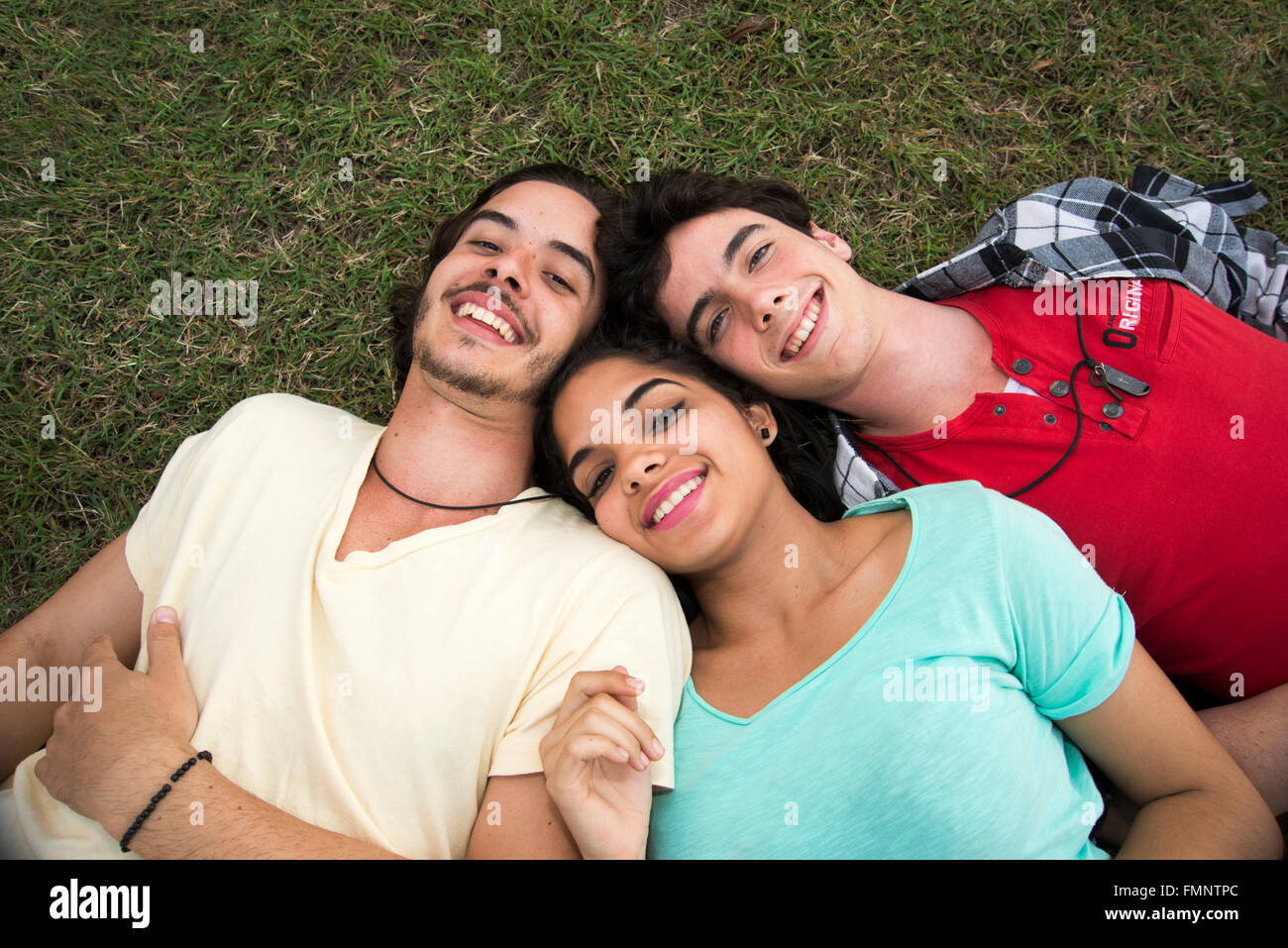 Group of college students having good time in the outdoors Stock Photo ...