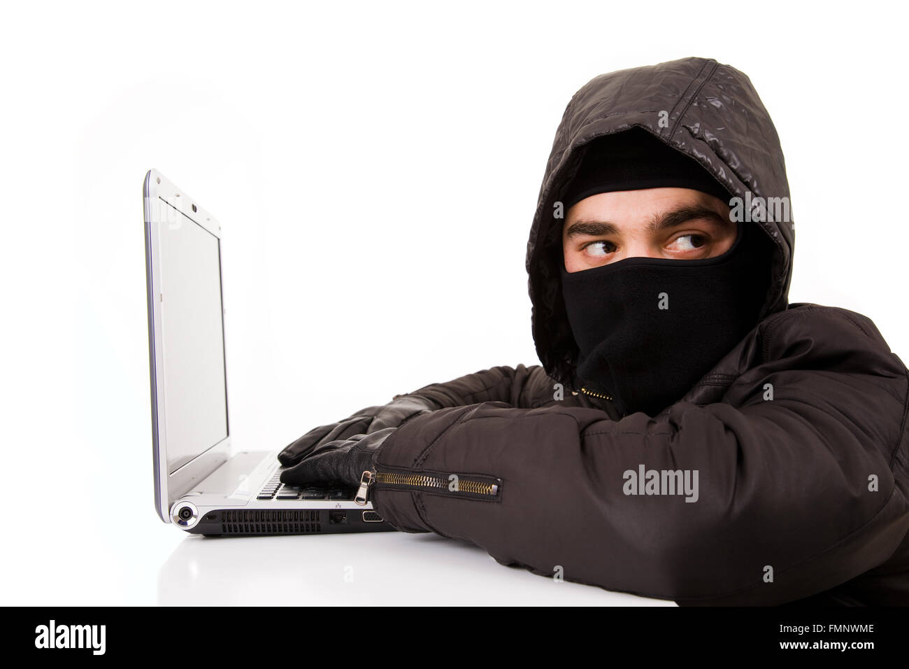 Computer Hacker, isolated over white background Stock Photo - Alamy