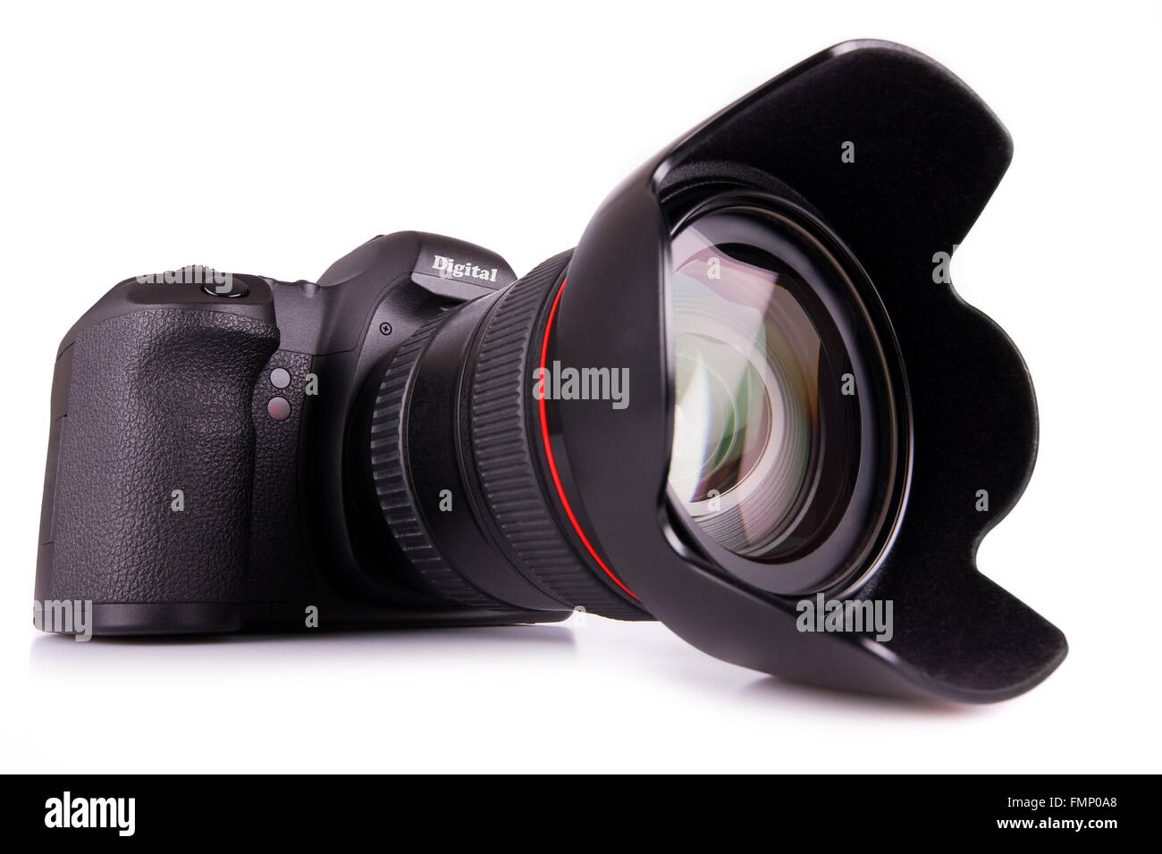 Digital SLR camera on white background Stock Photo - Alamy