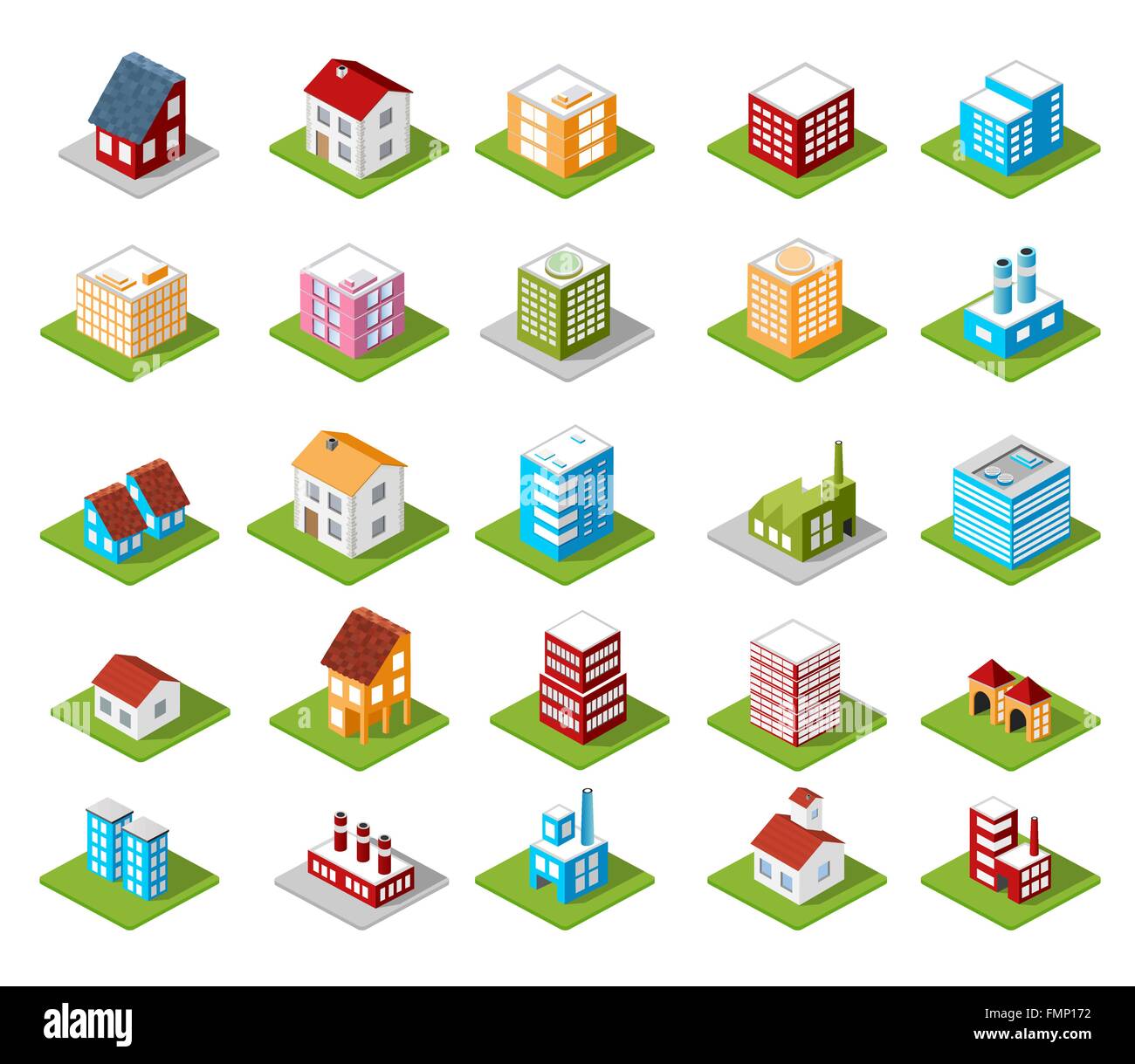 set of icons isometric house Stock Vector Image & Art - Alamy