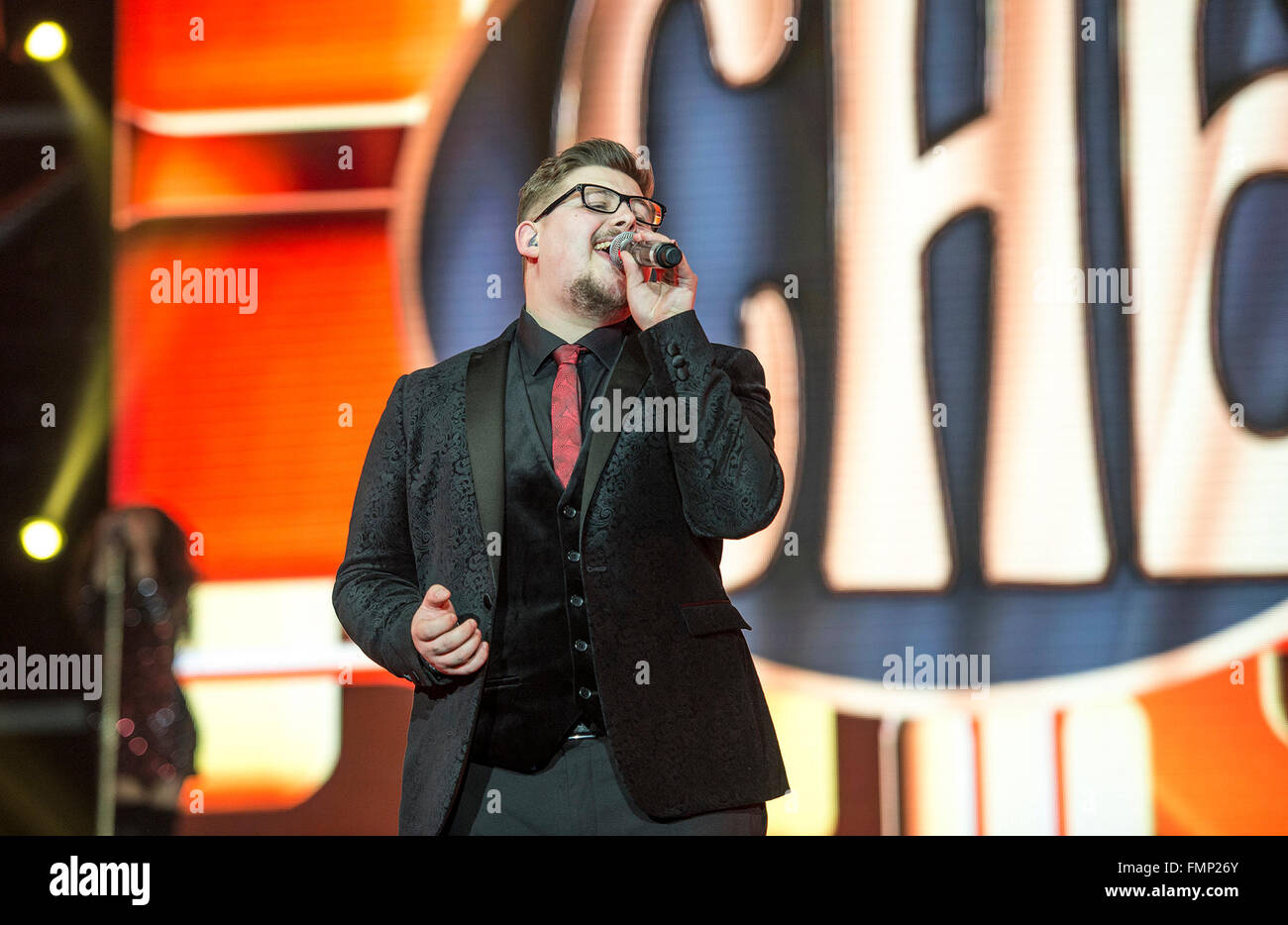 Manchester, UK. 12th March 2016. Che Chesterman performs on the X ...