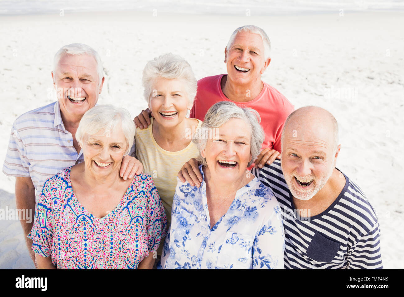 Portrait of smiling senior friends Stock Photo - Alamy