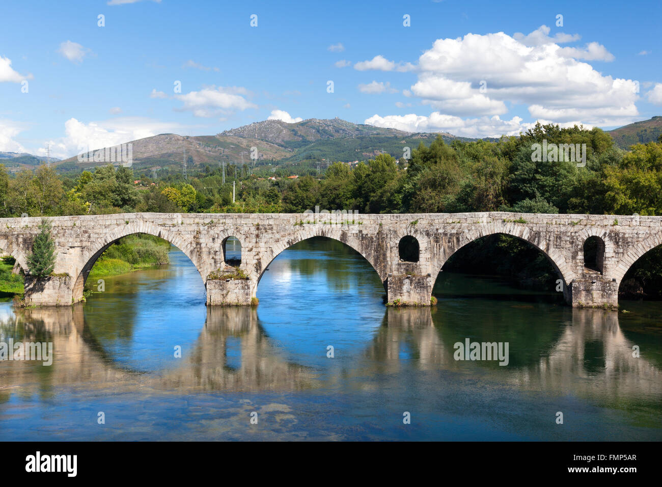 Roman bridge of Ponte do Porto, Braga, in the north of Portugal Stock ...