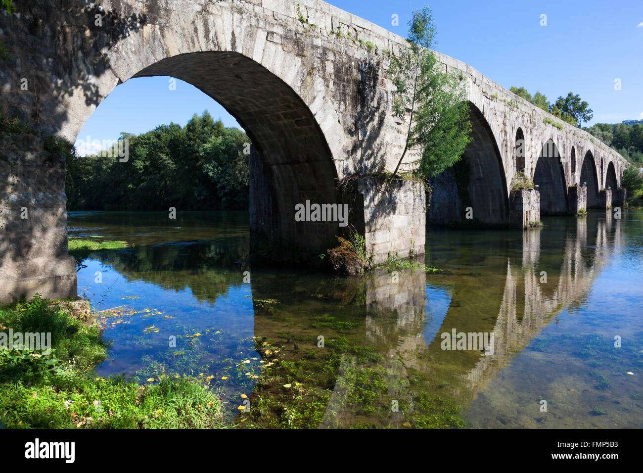 Roman bridge of Ponte do Porto, Braga, in the north of Portugal Stock ...