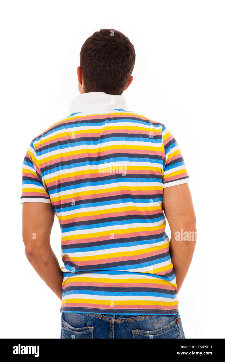 Young man from back, isolated on white Stock Photo - Alamy