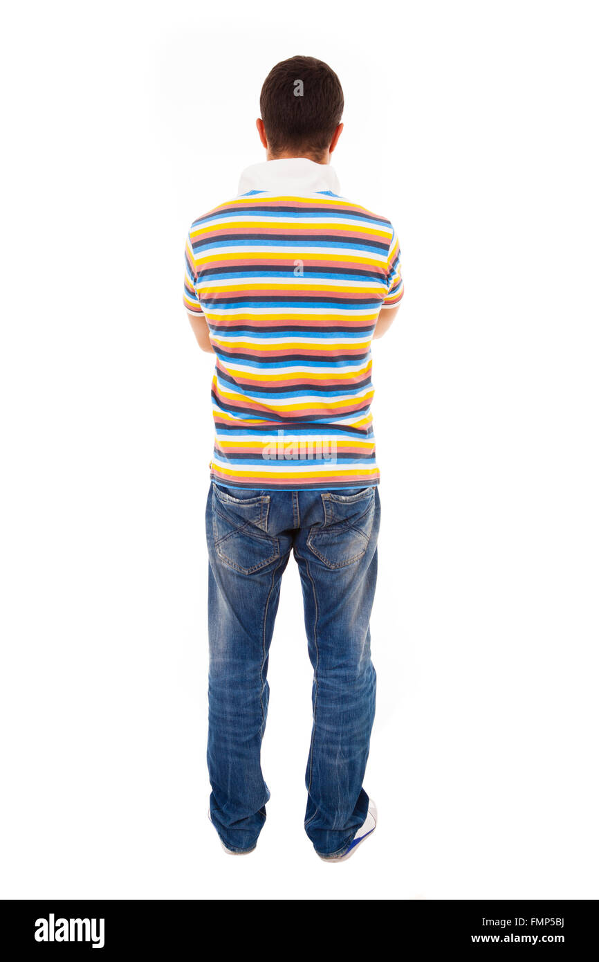 Man standing isolated back latino hi-res stock photography and images ...