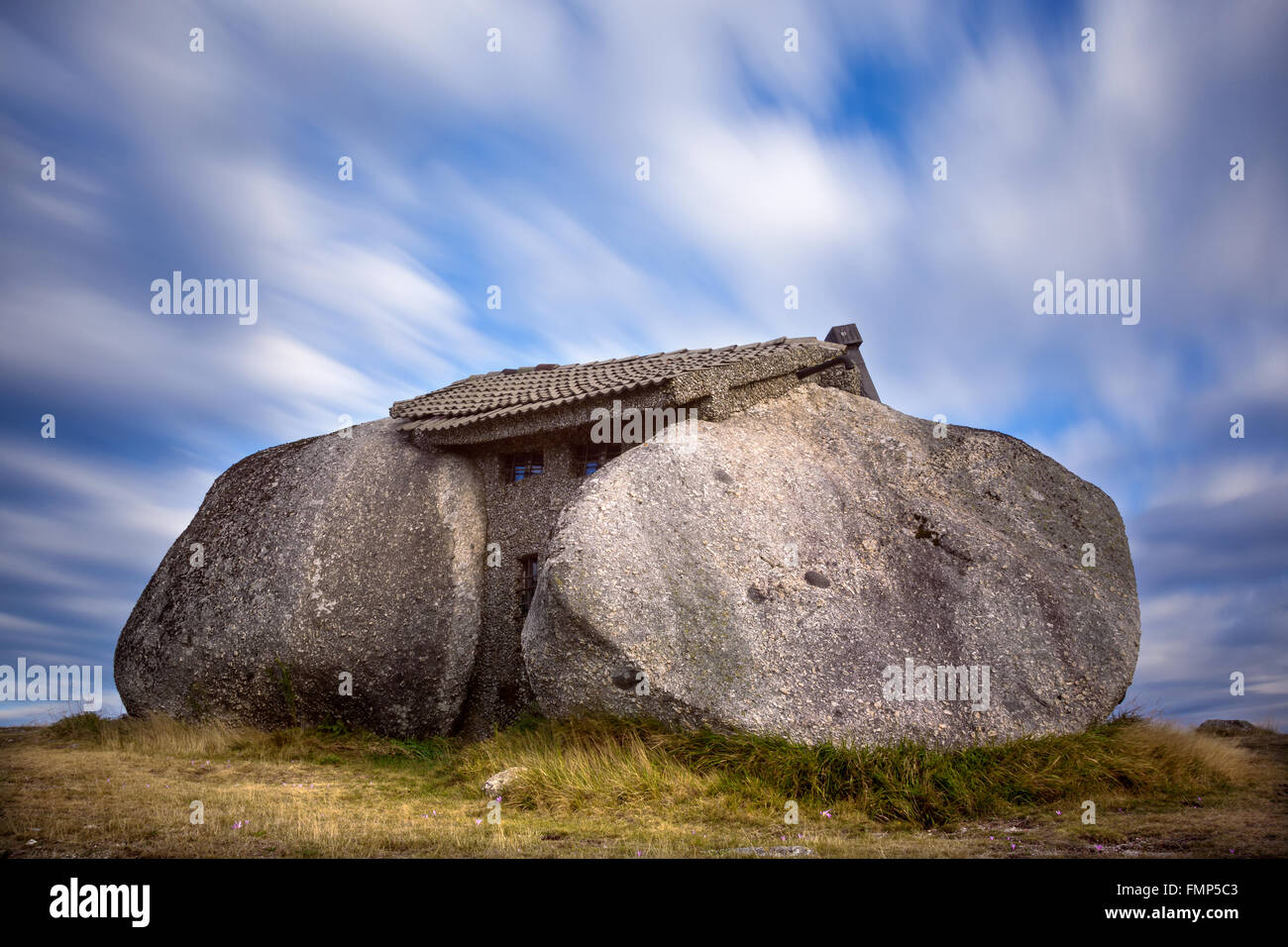 Famous house on the rocks at Lameira Fafe, in the north of Portugal ...