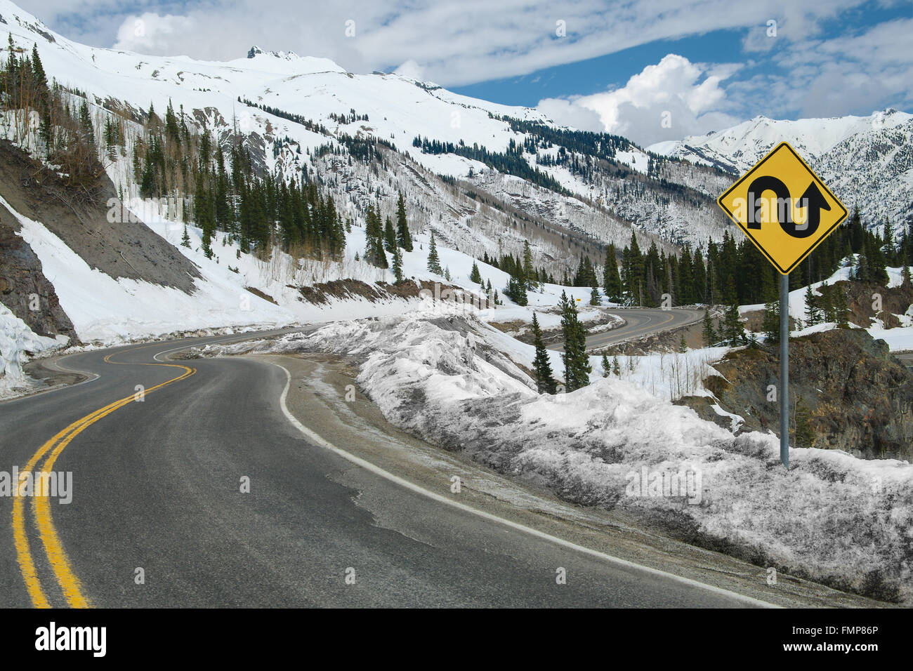 Switchback Road Sign High Resolution Stock Photography and Images - Alamy