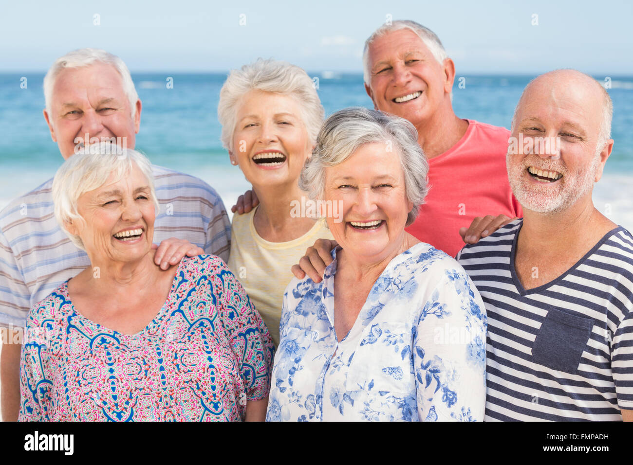 Portrait senior friends beach hi-res stock photography and images - Alamy