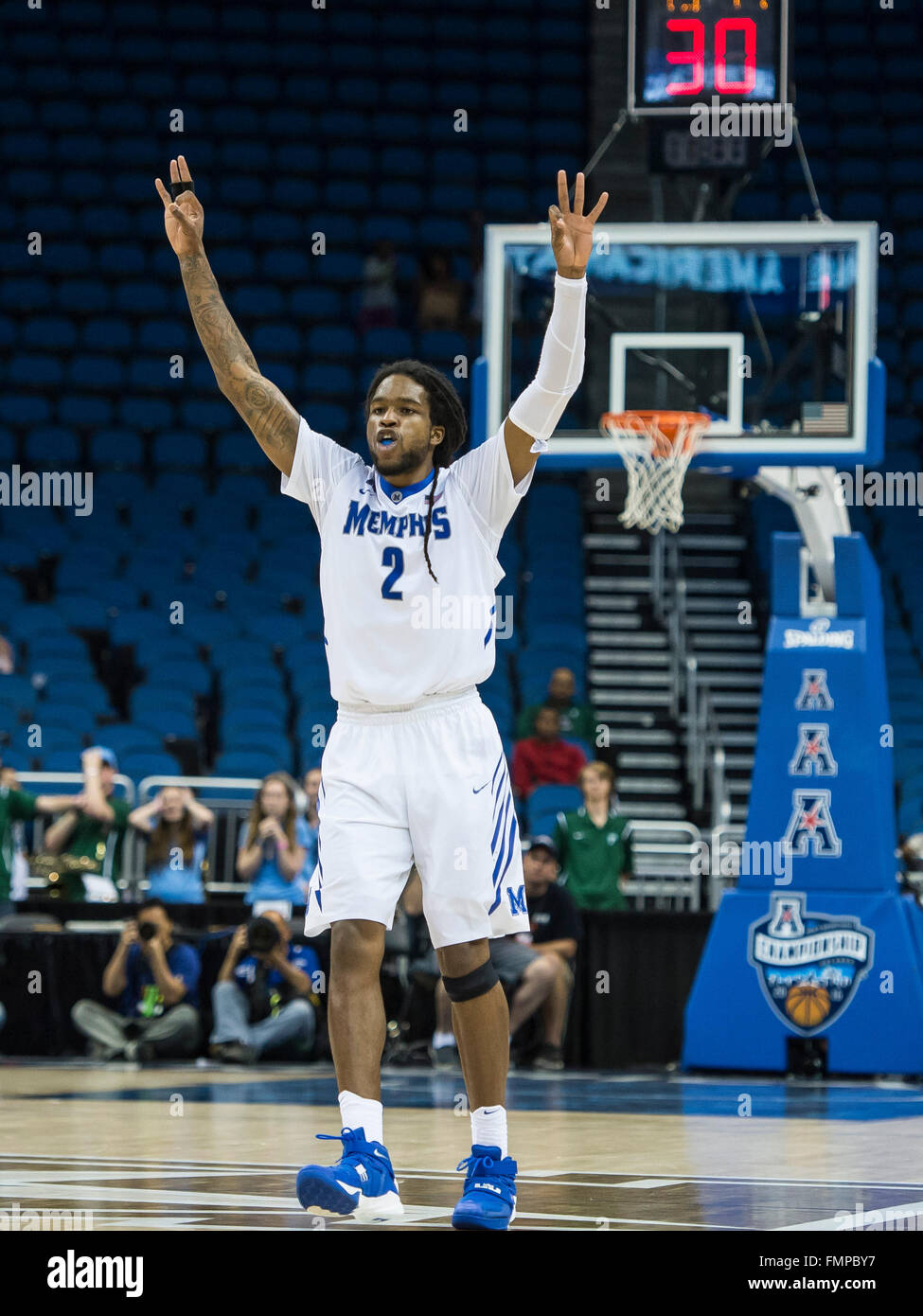 Orlando, FL, USA. 12th Mar, 2016. Memphis forward Shaq Goodwin (2 ...