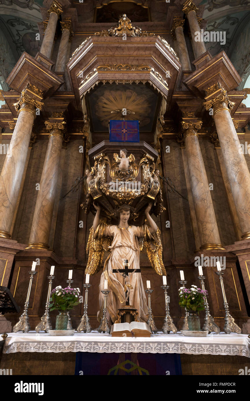 Pulpit altar of the Neustädter church, built 1722-1737, Erlangen ...