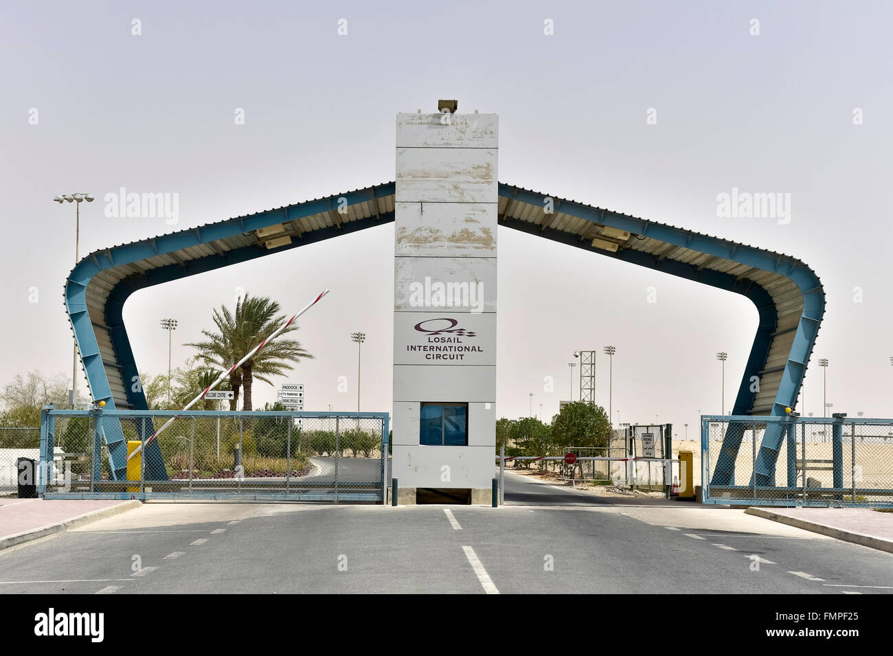 Entrance to the Losail International Circuit in Doha, Qatar Stock Photo ...