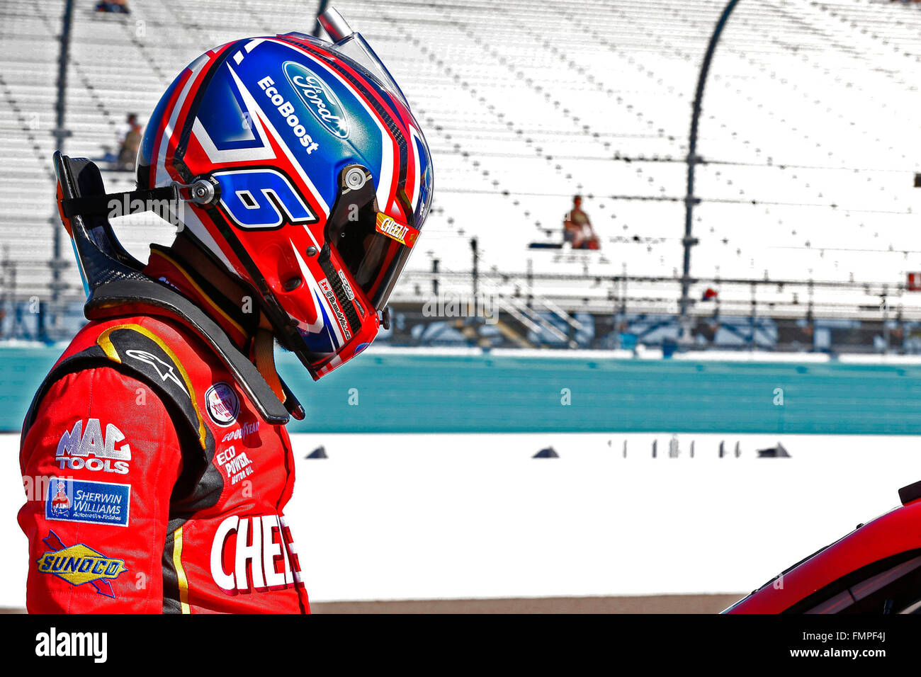 Avondale, AZ, USA. 12th Mar, 2016. Darrell Wallace Jr (6) hangs out on ...