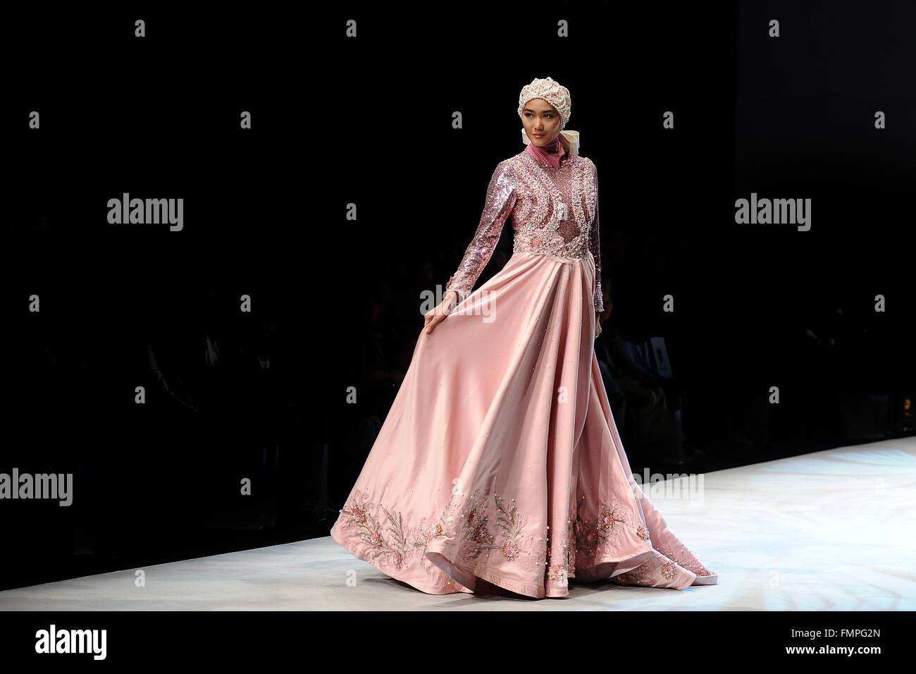 Jakarta, Indonesia. 12th Mar, 2016. A model showcases designs by ...