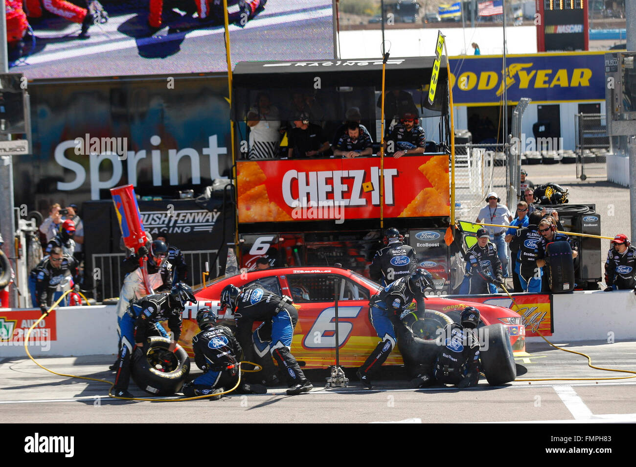 Avondale, AZ, USA. 12th Mar, 2016. Darrell Wallace Jr (6) brings his ...