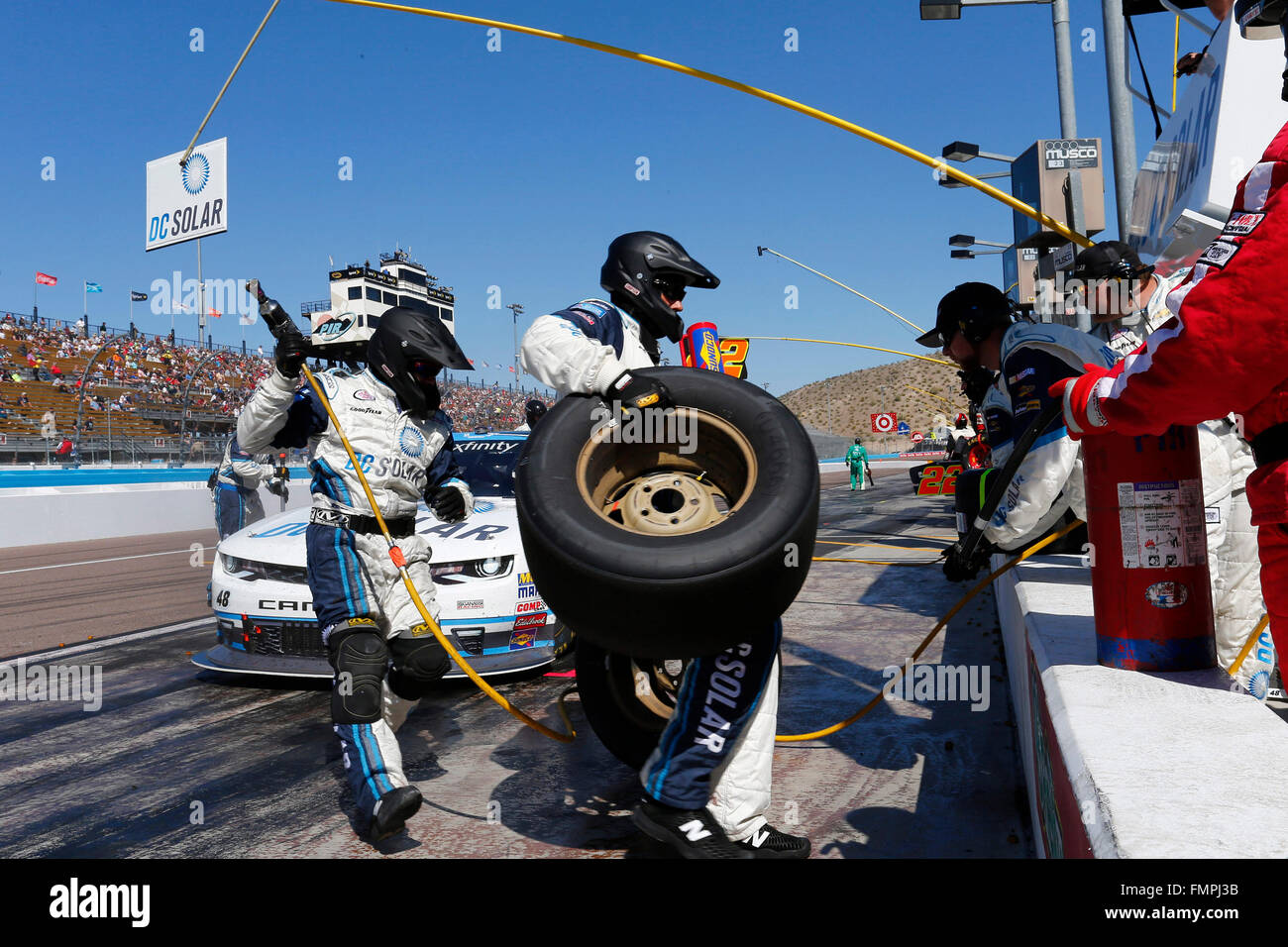 Avondale, AZ, USA. 12th Mar, 2016. Brennan Poole (48) brings his race ...