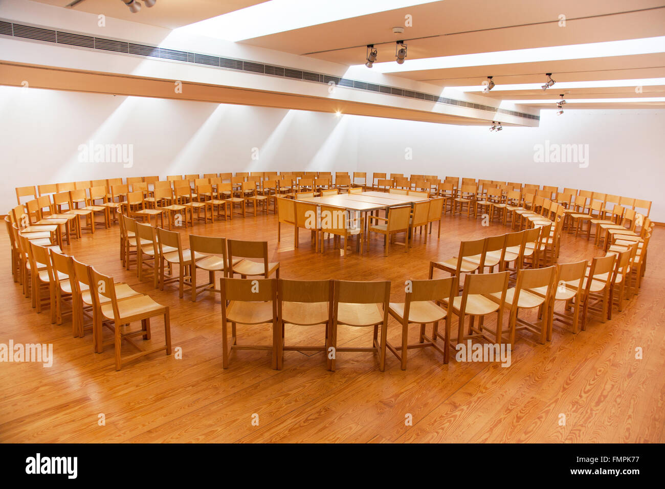 Wooden Conference room Stock Photo - Alamy