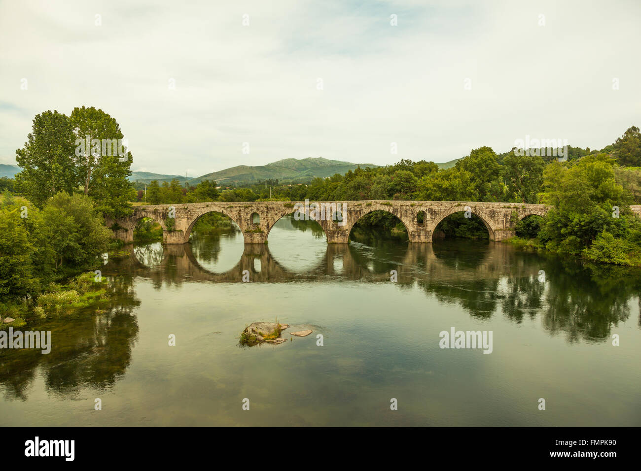 Roman bridge of Ponte do Porto, Braga, in the north of Portugal Stock ...