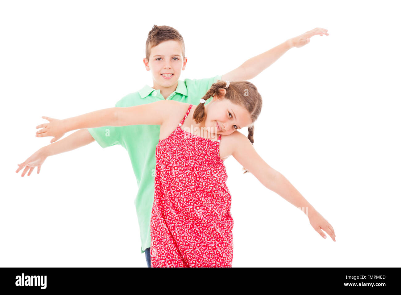 Happy small kids, isolated on white background Stock Photo - Alamy