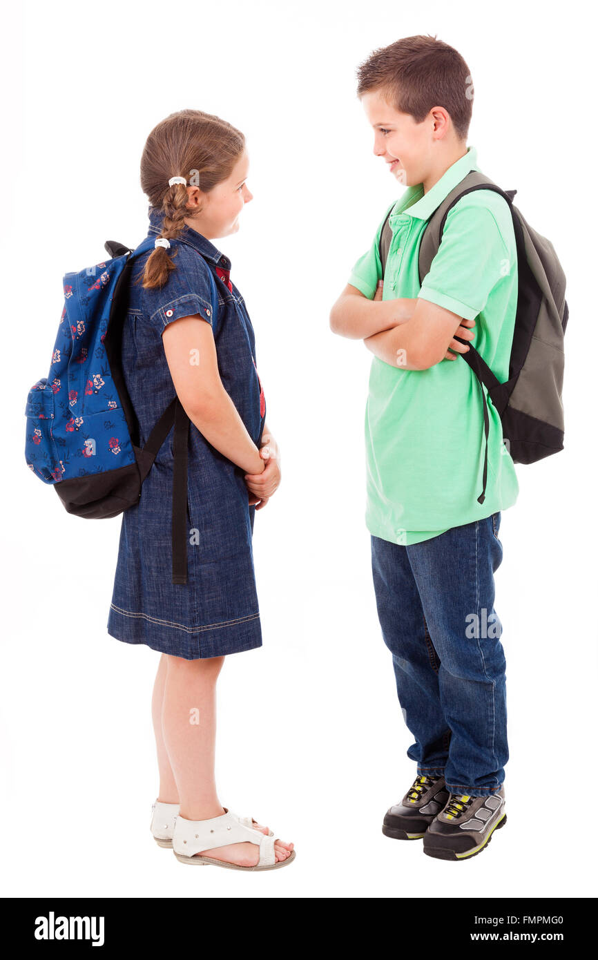 School kids over white background Stock Photo - Alamy