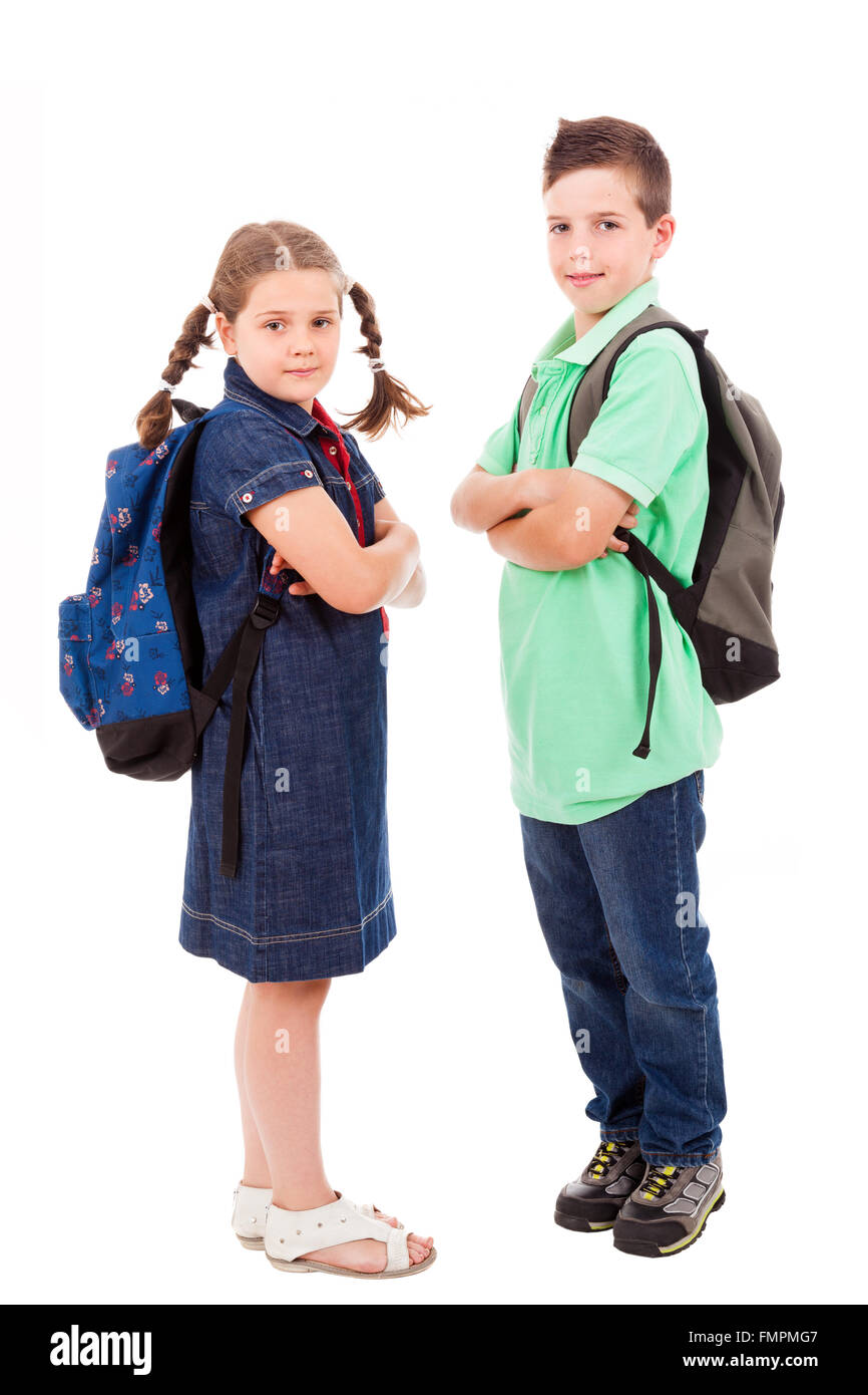 School kids over white background Stock Photo - Alamy