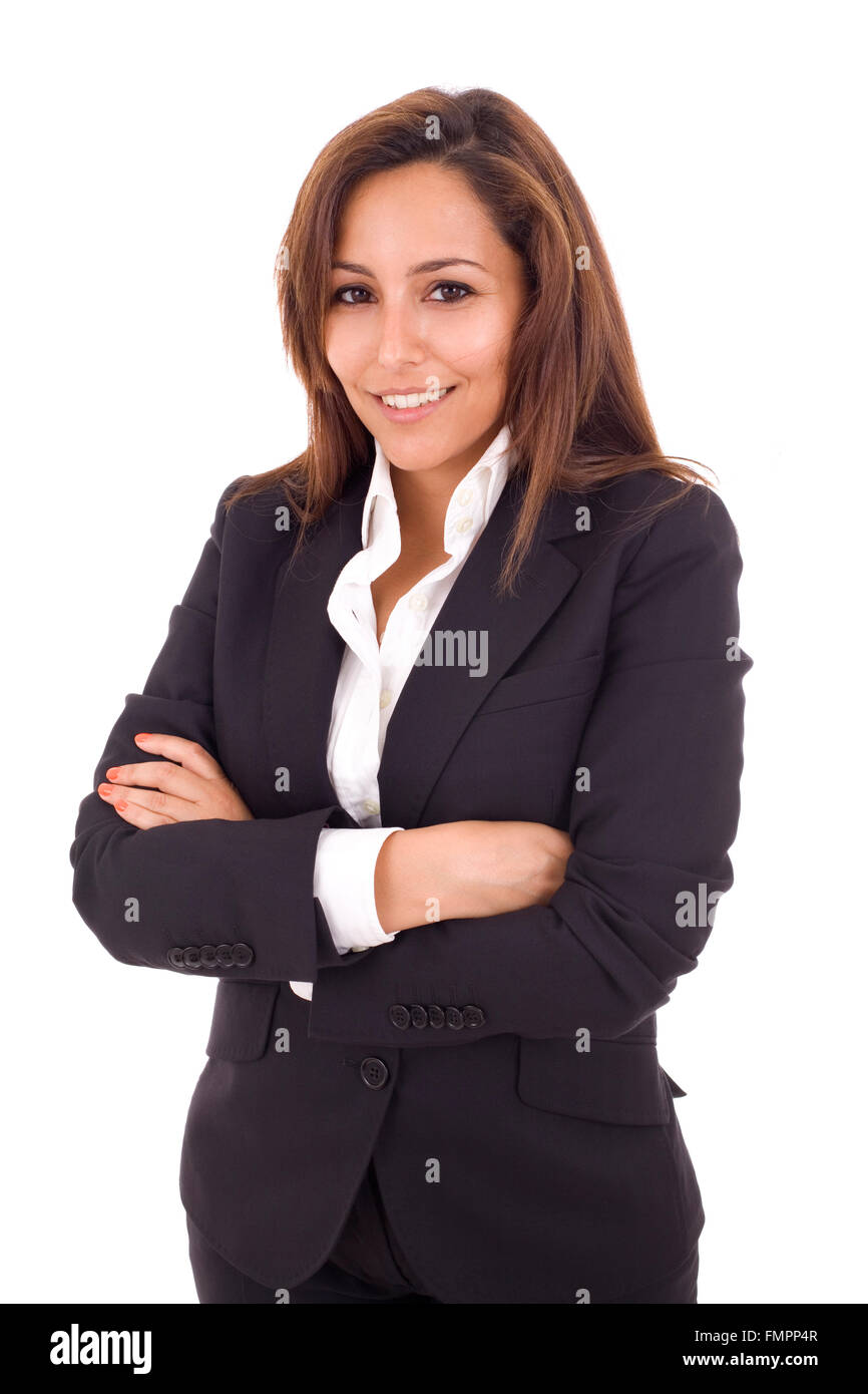 Portrait Of A Happy Young Business Woman Standing With Folded Hand