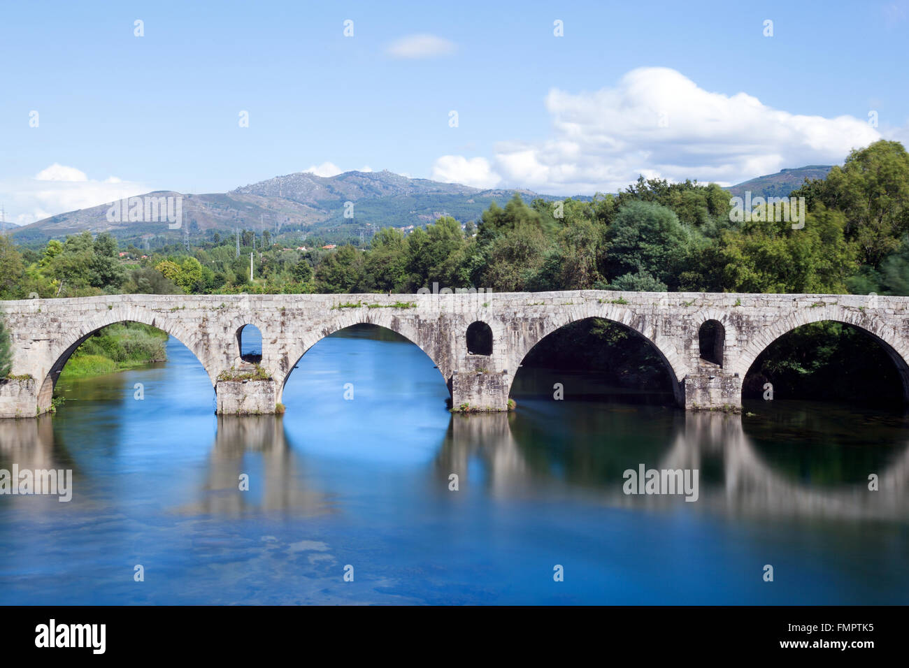 Roman bridge of Ponte do Porto, Braga, in the north of Portugal Stock ...