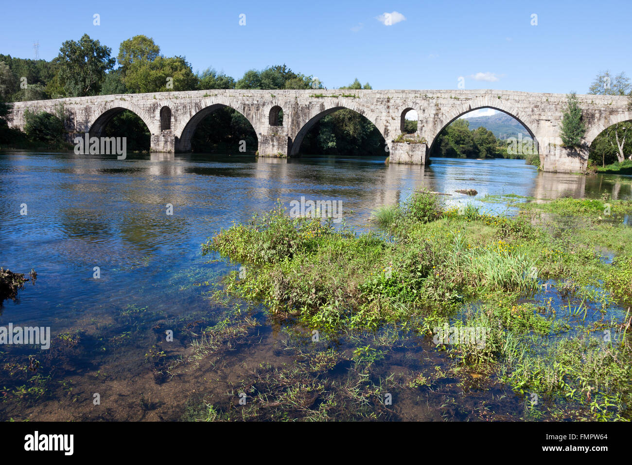 Roman bridge of Ponte do Porto, Braga, in the north of Portugal Stock ...