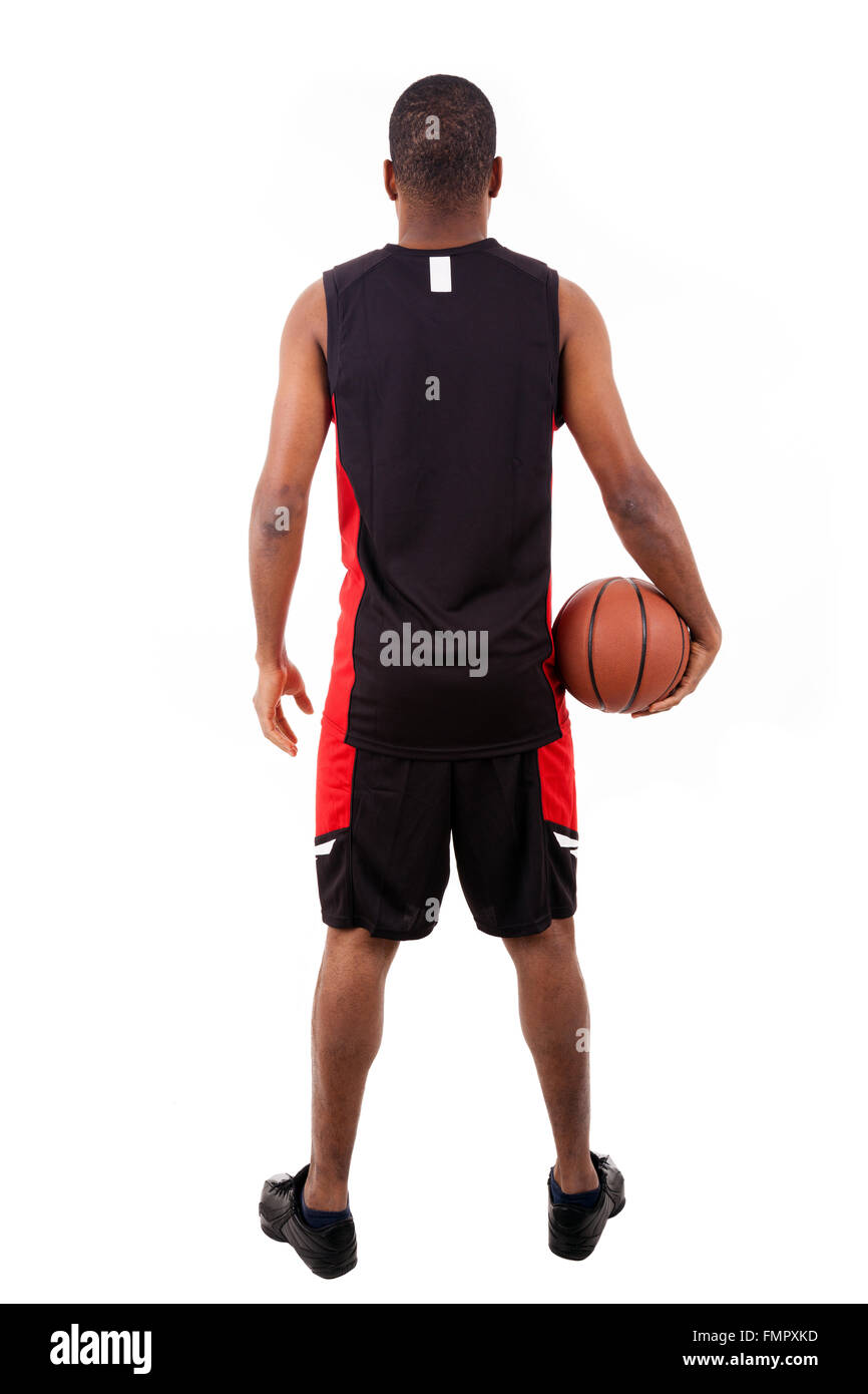 Basketball player from back, isolated in white background Stock Photo ...