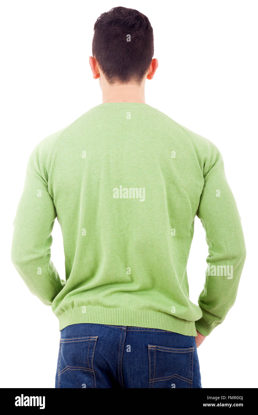 Young casual man from back, isolated on white Stock Photo - Alamy
