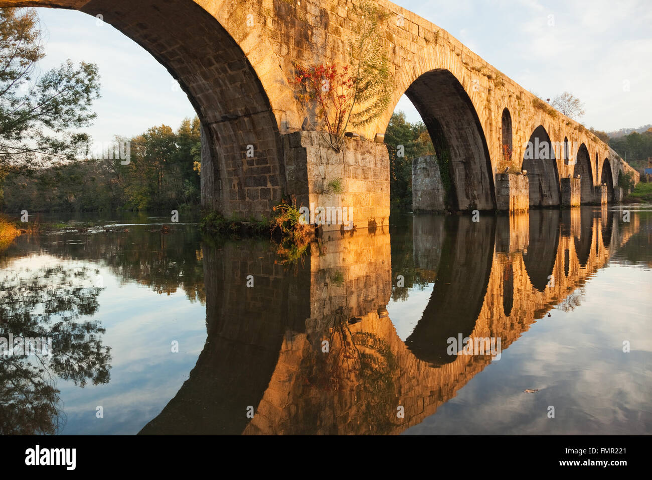 Bridge of Ponte do Porto at sunset in Braga, the north of Portugal ...