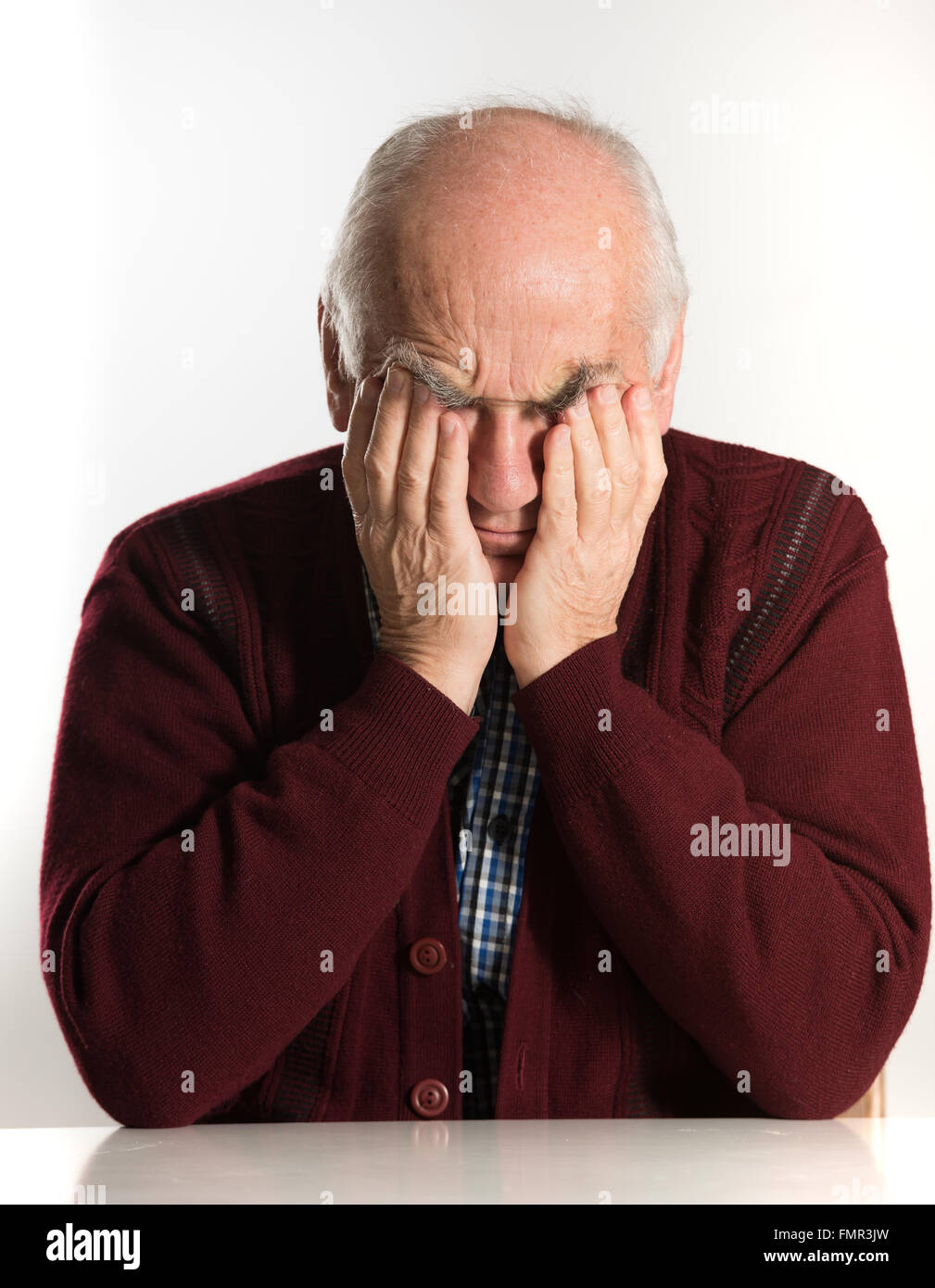 old senior man having problems, thinking, beeing serious Stock Photo ...