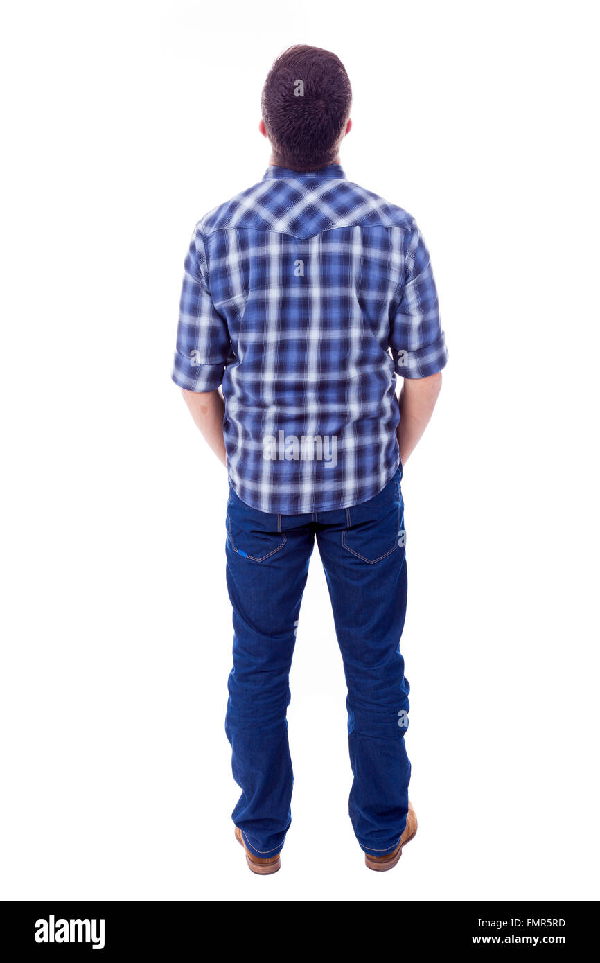 Young man from back, isolated on white Stock Photo - Alamy