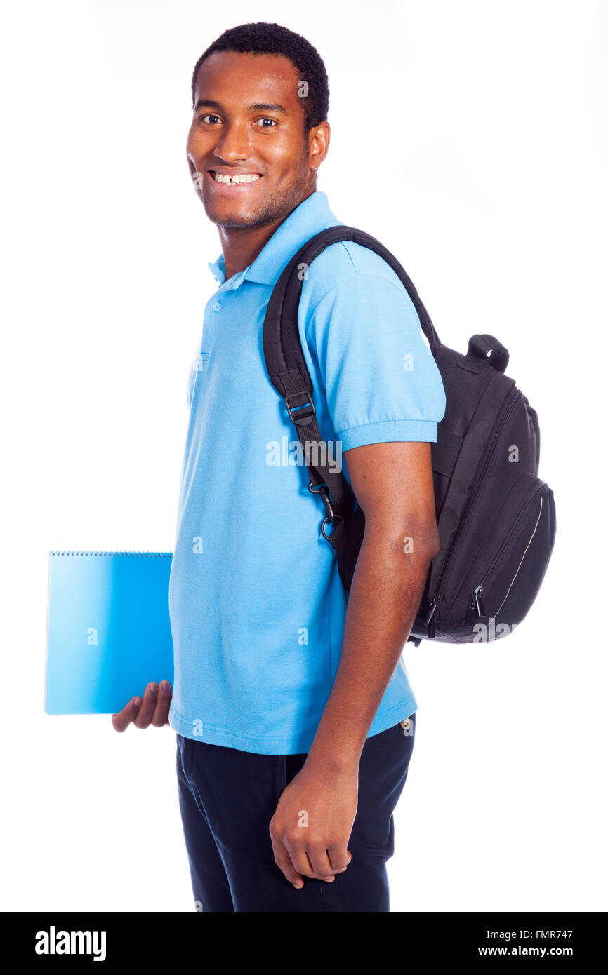 Handsome student smiling - isolated over a white background Stock Photo ...