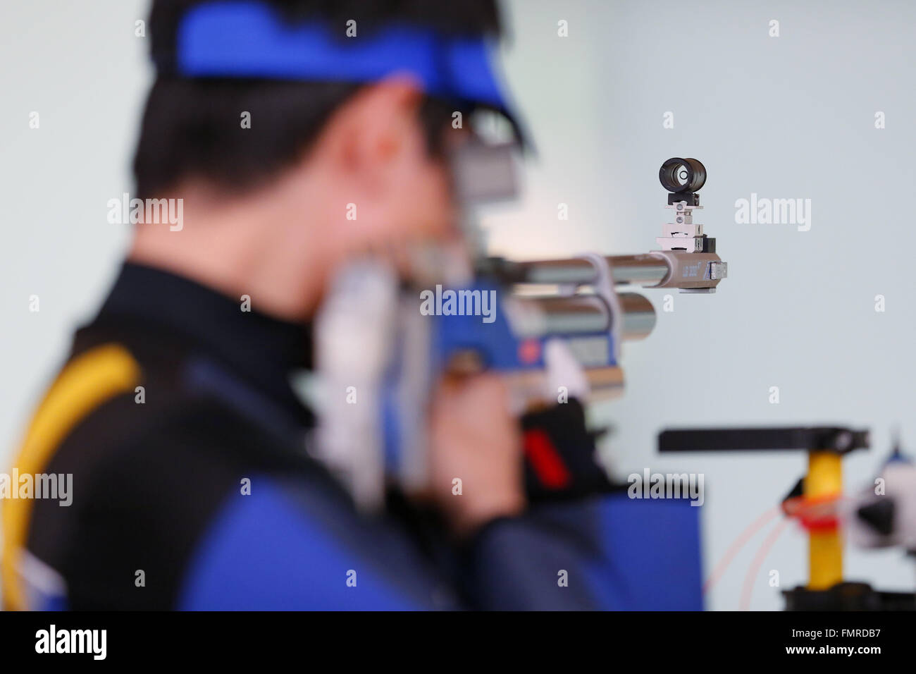 Miyagi, Japan. 12th Mar, 2016. Naoya Okada Shooting - Rifle : All Japan ...