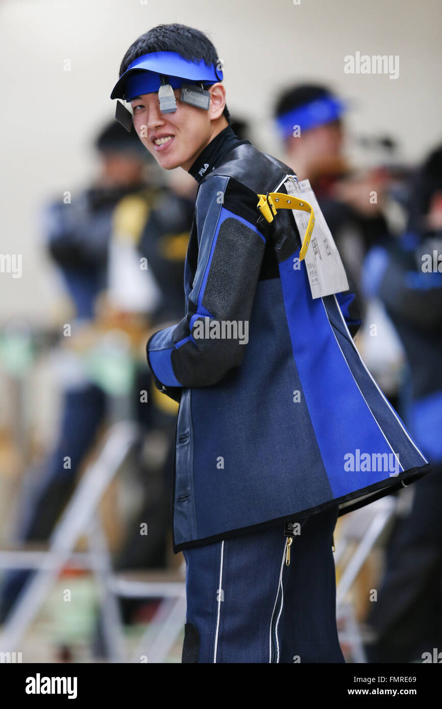 Miyagi, Japan. 12th Mar, 2016. Naoya Okada Shooting - Rifle : All Japan ...