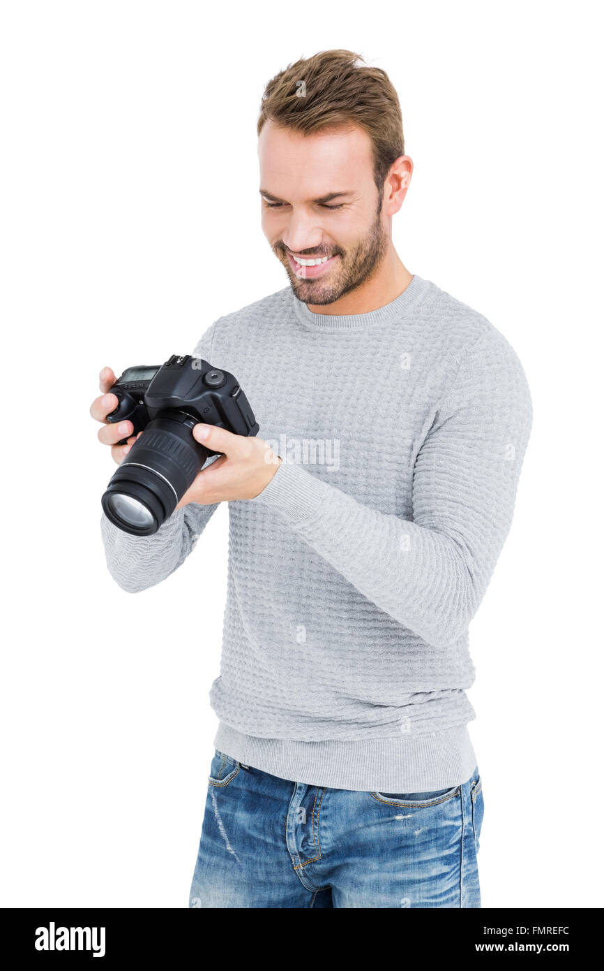 Young man using camera Stock Photo - Alamy