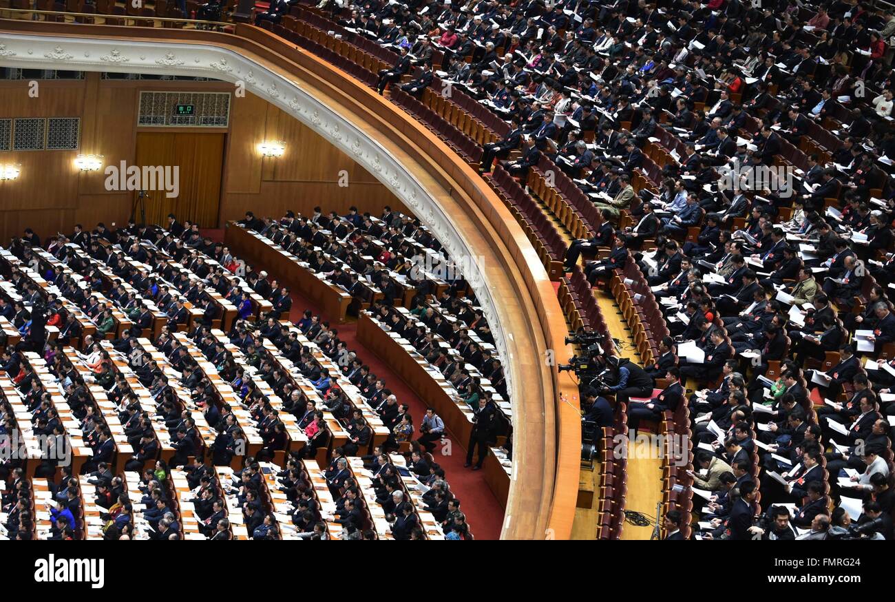 Beijing, China. 13th Mar, 2016. The third plenary meeting of the fourth ...