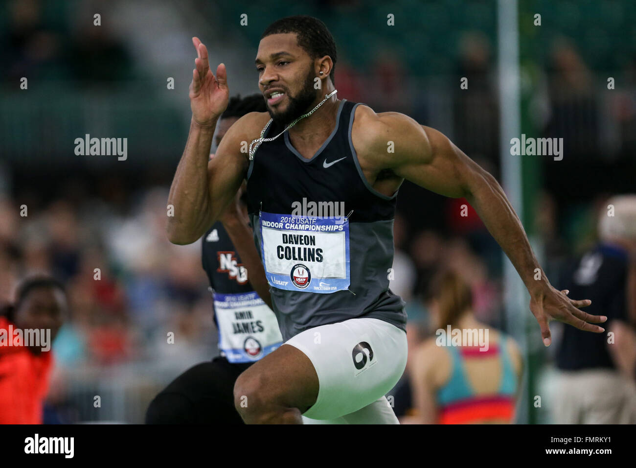 March 12, 2016 - DAVEON COLLINS competes in a preliminary heat of the ...