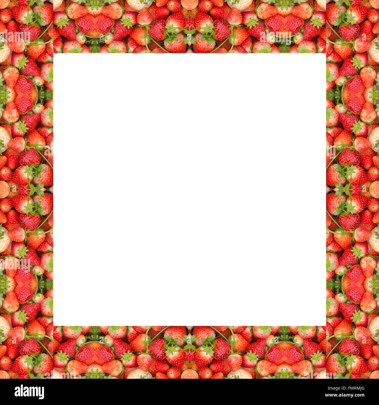 fresh strawberry frame isolated on white background Stock Photo - Alamy